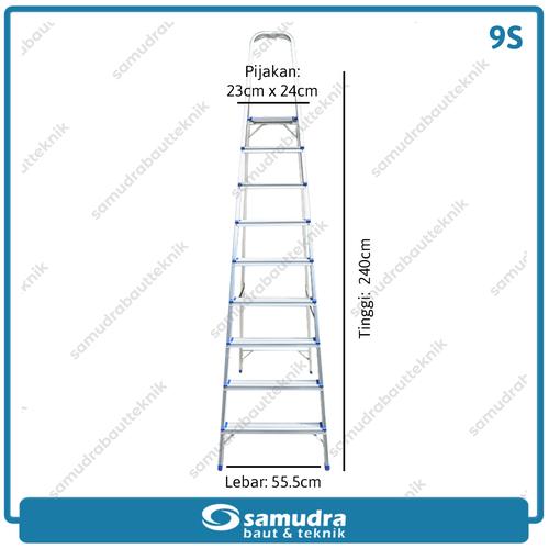 Jual Tangga Rumah Aluminium 9 Step MOLLAR Lipat Ladder Portable ...