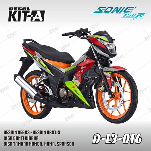 Jual Decal Stiker Motor Honda Sonic MOTIF SIMPLE ABU2 MERAH HIJAU D-L3 ...