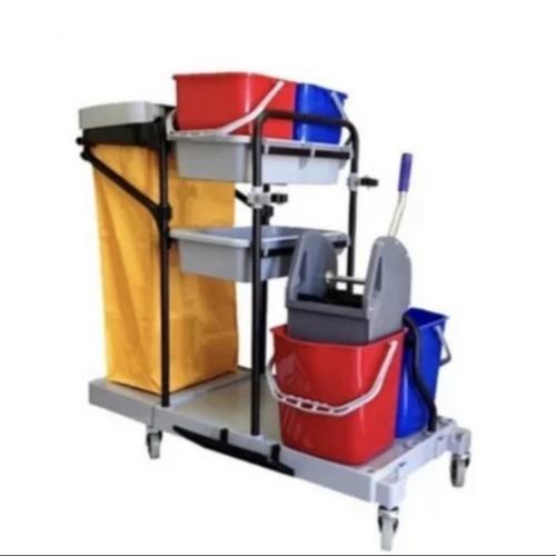 Jual Janitor Trolley double bucket with wringer Morgan Trolley set - Jakarta Timur - CV. Rama ...
