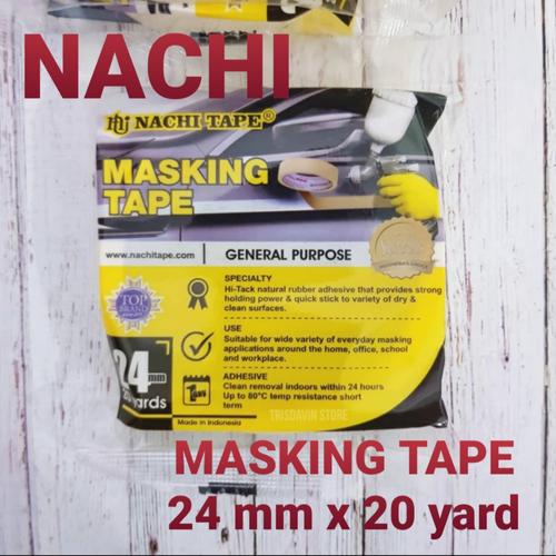 Jual NACHI/ Masking Tape/ Lakban Kertas Nachi Uk.24 mm x 20 yard - Kota ...