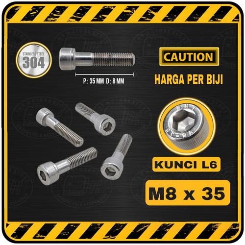 Jual BAUT L STAINLESS M8 X 35 M8x35 HD SETARA BAUT KUNCI 12 PANJANG 35 MM - Kota Blitar - CnB ...