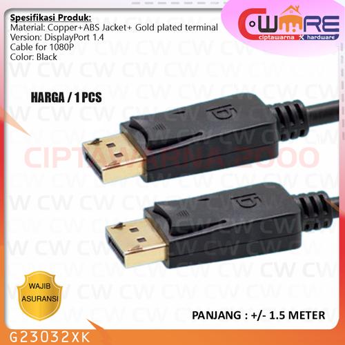 Jual Kabel Display Port (DP) Male to Male 8K 4K 144Hz UHD FHD Gold ...