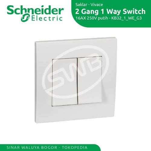 Jual Saklar Schneider Vivace 2 Gang 1 Way Switch 16AX 250V - KB32_1_WE ...