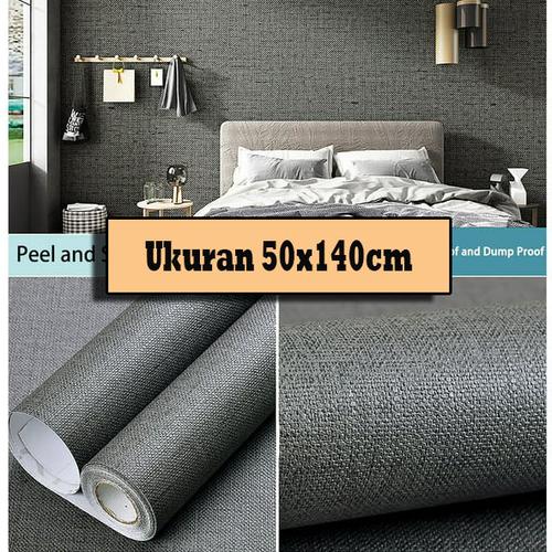 Jual RW Wallpaper Foam Linen 3D Roll Wall Paper Dinding Rol Dekorasi ...