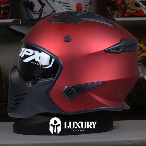 Jual Helm JPX - Mx-726R New - Solid - HalfFace - FullFace - Red Scarlet ...