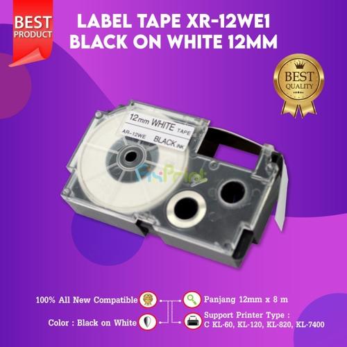 Jual Pita / EZ Label Tape Printer Casio 12mm - 12MM BK&W - Jakarta ...