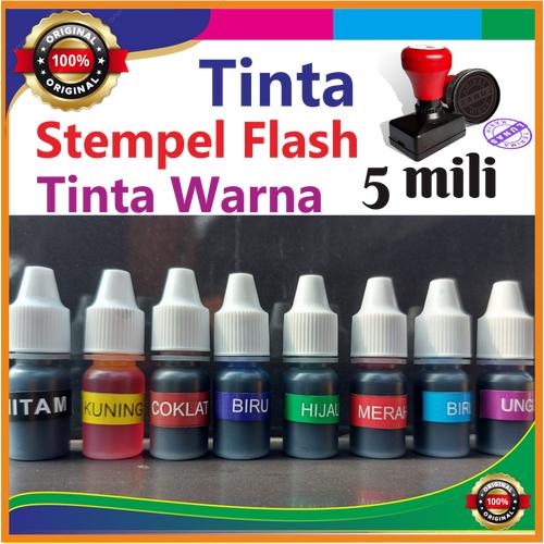 Jual TINTA STEMPEL ISI ULANG FLASH WARNA REFFIL 5 ML | 5CC - PINK ...