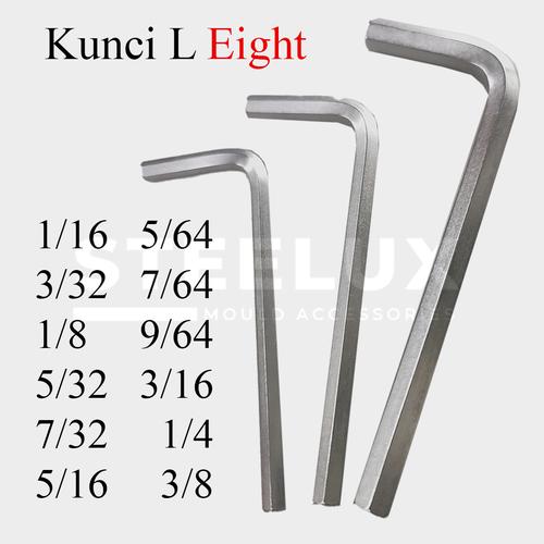 Jual Kunci L EIGHT Standar 1/16 - 3/8 Inch Allen Hex Key Wrench Putih ...