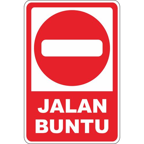 Jual Rambu Jalan Buntu 40cm x 60cm, 35cm x 50 cm, plat ACP 3mm - 35cm x ...