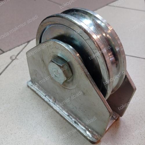 Jual roda pagar/roda gerbang/roda pagar besi 5 inchi heavy duty (rel ...
