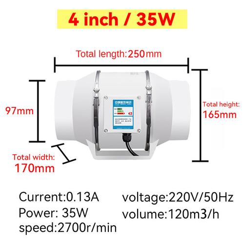 Jual 4" Inline Duct Fan Blower Hisap/Hydroponic Fan Mixed/Extractor Fan ...