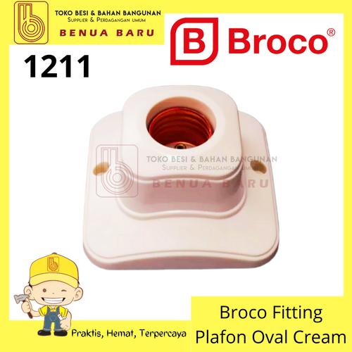Jual Broco Fitting Plafon Oval Cream 1211 / Fitting Plafon Oval Broco ...