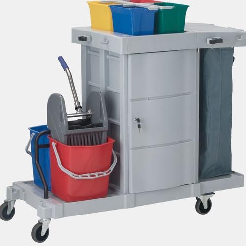 Jual Janitor Trolley with double bucket & wringer & doors Geo Trolley set - Jakarta Timur - CV ...