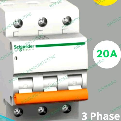 Jual SCHNEIDER MCB 20A 3P MERLIN GERIN MG DOMAE MCB 3P 20A 220V ...