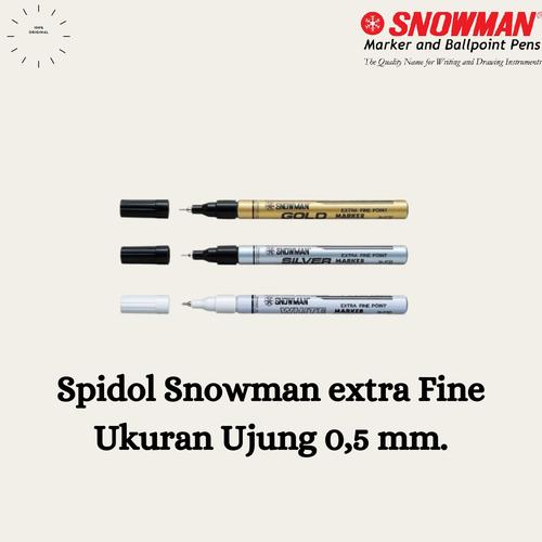 Promo Spidol snowman white gold silver ukuran Extra Fine - Gold/emas ...