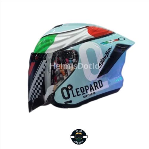Jual Helm Half Face JS ARMOR Motif LEOPARD Original SNI - LEOPARD BLACK ...