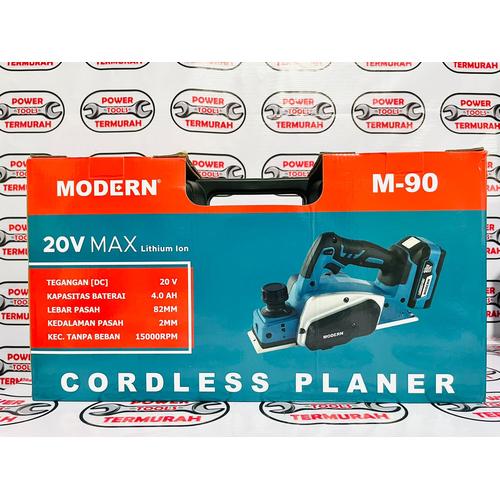 Jual MODERN M-90 Mesin Planner Cordless 20V Serut Kayu Planer Baterai ...