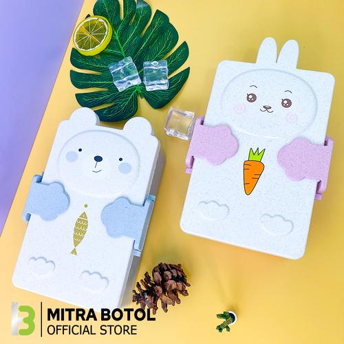 Promo KIDS LAUNCH BOX BENTUK BEAR DAN KELINCI KOTAK BEKAL SET ANAK ...
