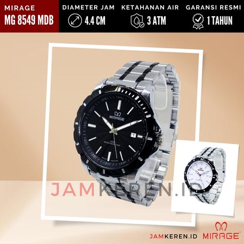 Jual Jam Tangan Mirage Original 8549 M Pria Silver List Hitam ...