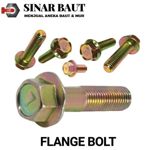 Jual Flange bolt baut mesin asli kepala topi m10 drat KASAR (khusus ...