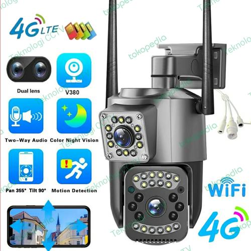Jual CCTV 16MP Simcard 4G GSM Outdoor Camera Dual Lensa Outdoor ...
