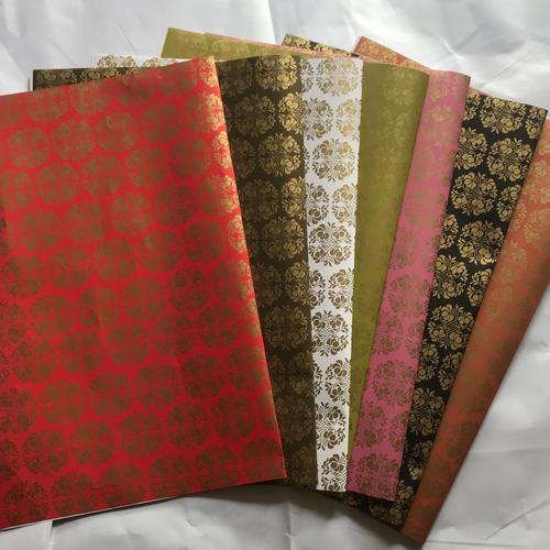 Jual Kertas Kado Motif Batik Songket / Kertas Kado Batik Songket Gold ...