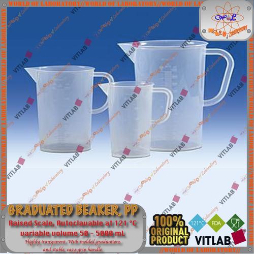 Promo VITLAB Graduated Beakers, PP, Raised Scale (Beaker Plastik PP) - 50 mL - Jakarta Barat ...