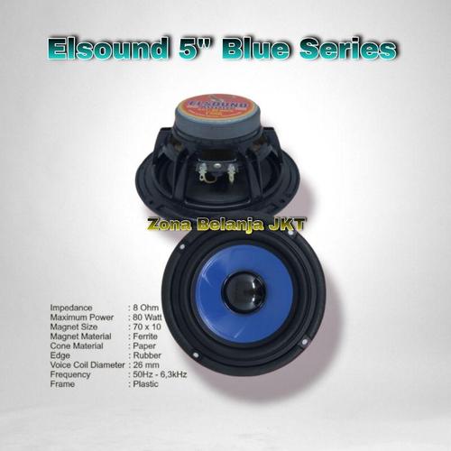 Jual Speaker Elsound 5 Inch Woofer Blue Series Japan Technology ...