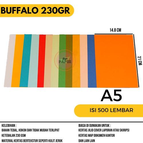 Jual Karton Buffalo A5 isi 500 lembar / Kertas Buffalo A5 - Biru Muda ...