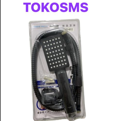 Jual hand shower kotak BLACK komplit hand sower HITAM shower set selang ...