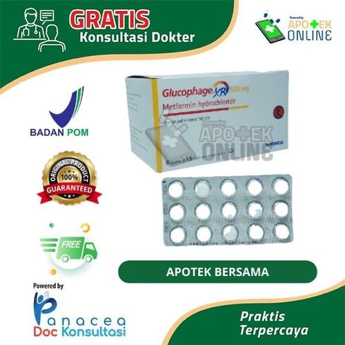 Jual GLUCÓPHAGE XR 500 MG 1 STRIP 15 TABLET/METFORMIN/DIABETES/GULA ...
