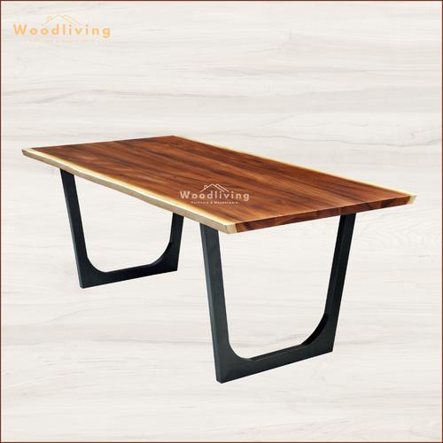 Jual Woodliving Dining Table Kayu Trembesi solid minimalis kaki besi ...