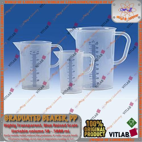 Promo VITLAB Graduated Beakers, PP, Blue Raised Scale (Beaker Plastik PP) - 100 mL - Jakarta ...