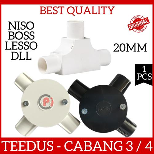 Jual Tee Dos Tedus T Dus Cabang 3 / Cabang 4 Untuk Pipa Listrik 20mm 3/ ...