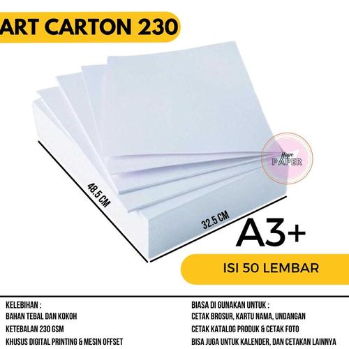 Jual Art Carton A3 Plus 230 gsm isi 50 lembar / Kertas Art Karton A3 ...