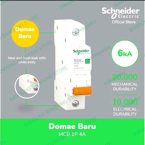 Jual SCHNEIDER MCB 4A 1P MERLIN GERIN MG DOMAE 1X MCB 1P 4A 220V SCHNEIDER - Kota Bandung ...