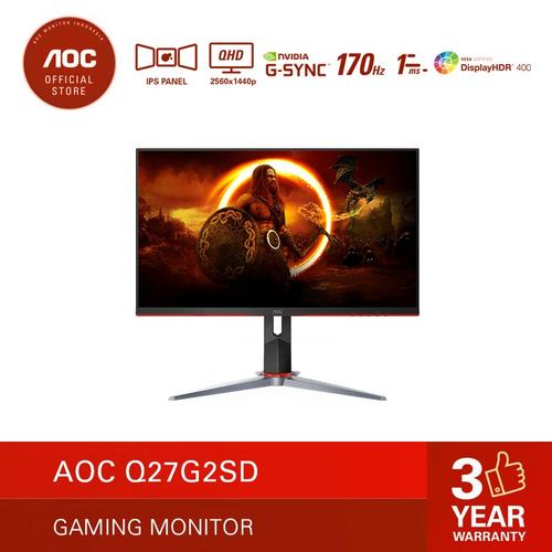 Jual Monitor Gaming AOC Q27G2S 27 inch IPS 2K QHD 170Hz 1ms G-sync ...