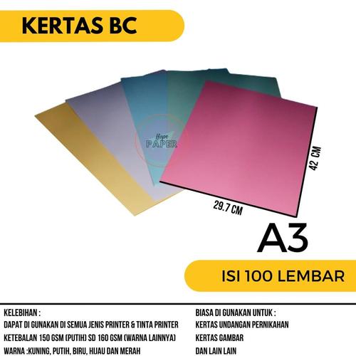 Jual Kertas Brief Card A3 160 isi 100 lembar / Kertas BC A3 / Brief Card A3 - Hijau Muda ...