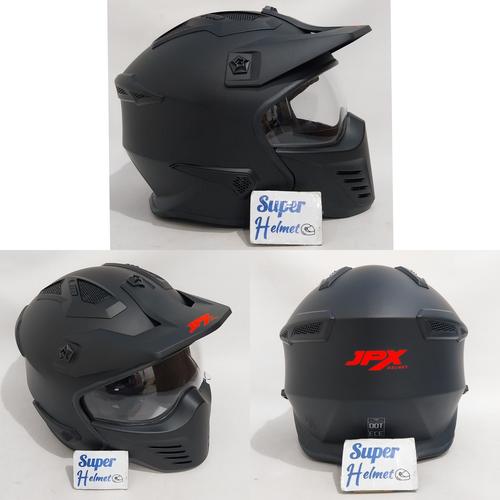 Jual Helm JPX MX 726R Polos solid Super Black doff/red (VISOR CLEAR) - VISOR CLEAR, XL - Jakarta ...