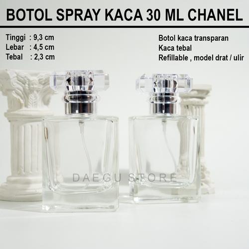 Jual Botol Parfum 30ml Spray Kaca Kotak Isi Ulang - Transparan Bening ...