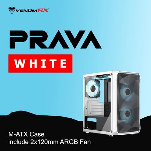 Jual VenomRX Prava White Tempered Glass Gaming Micro mATX Case Venom RX ...