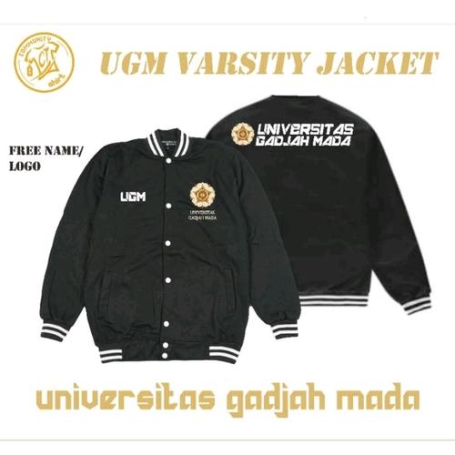 Jual Jaket varsity UGM Black Universitas Gadjah Mada Baseball Jacket ...