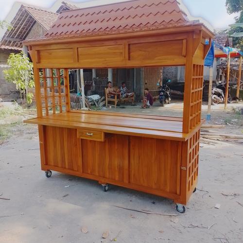Jual ready gerobak/rombong angkringa jepang atap joglo sirap kayu jati ...