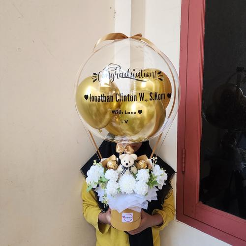 Jual Buket Balon Small Cokelat Fererro Rocher Bouquet Cokelat - Gold ...