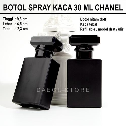 Jual Botol Parfum 30ml Spray Kaca Tebal Kotak Isi Ulang - Hitam Doff ...