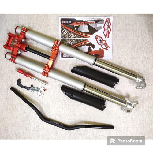Jual UPSIDEDOWN USD UPSIDE DOWN SHOCK DEPAN KLX CROSS EXPEDITION REAL JUMP - silver oren ...