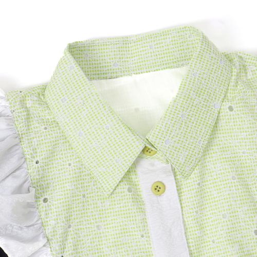 Promo CYA Ruffle Emboridery Vest Blouse Black/Green - Kota Bandung ...