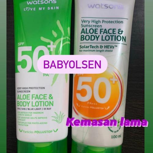 Jual WATSONS SUNSCREEN ALOE FACE & BODY LOTION SPF 50/SUNBLOCK WAJAH ...