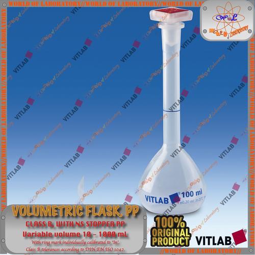 Promo VITLAB Volumetric Flask, PP, Class B, with Stopper - 10 mL - Jakarta Barat - WORLD of ...