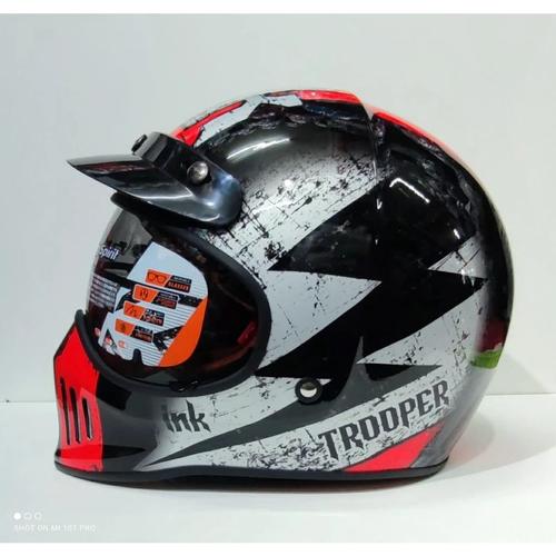 Jual Helm Full face Ink trooper Motip full warna - #1 bk red, M - Kota ...